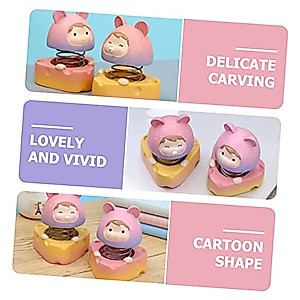 LIFKOME 2pcs Car Bobble Head Ornament Office Decorations Car Ornament Decor The Office Gift Resin Bobbleheads The Office Bobblehead Shaking Head Toy Shaking Head Decoration Dash Board