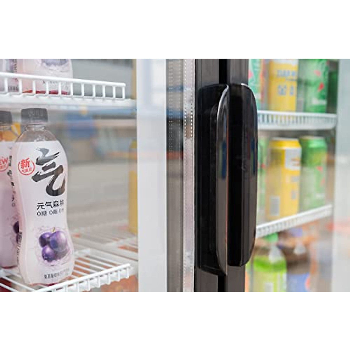 DHPM Commercial Glass 3 Door Display Refrigerator Merchandiser-Upright Beverage Cooler with LED Lighting-56.5 Cu. Ft.110V,Restaurant Kitchen Cafe, 72”28.8”80”, 72”28.8”80”-Black