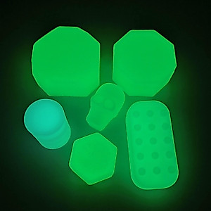 KUVIS 223ml 34ml Silicone Wax Concentrate Container 15ml 26ml Skull Hexagon Barrel Non-stick Food Storage Jars (Glow-In-The-Dark)