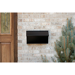 Gibraltar Mailboxes Woodlands Medium Capacity Galvanized Steel Black, Wall-Mount Mailbox, L4010WB0,Textured Black
