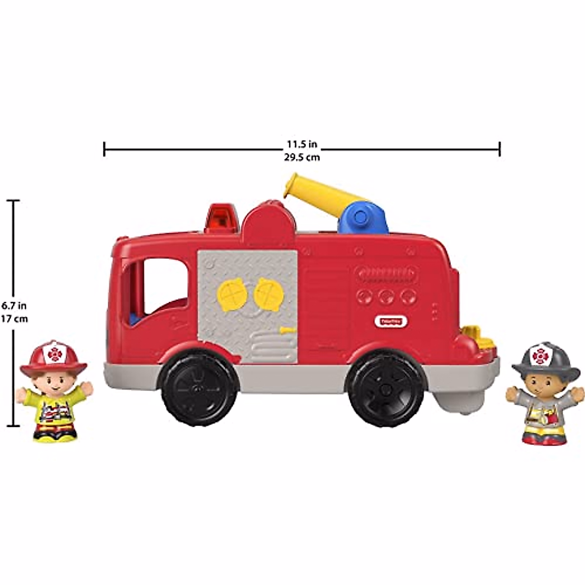 Fisher-Price Little People Musical Toddler Toy Helping Others Fire Truck With Lights Sounds & 2 Figures For Ages 1+ Years