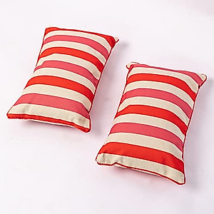 ABOUND LIFESTYLE Insert Included Outdoor Pillows Waterproof, Striped Outdoor Lumbar Pillow Set of 2, All-Season Cushions for Patio Furniture, Patio Furniture Pillows, Outdoor Throw Pillows (12”x20”)