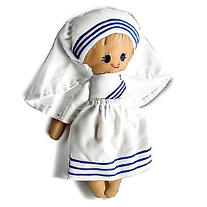 The Little Rose Shop Mother Teresa Plush Catholic Saint Doll - Toddlers and Preschoolers Stuffed Plush Doll Toy - Baptism Gifts for Home Christmas Decoration & Catholic Boys and Girls
