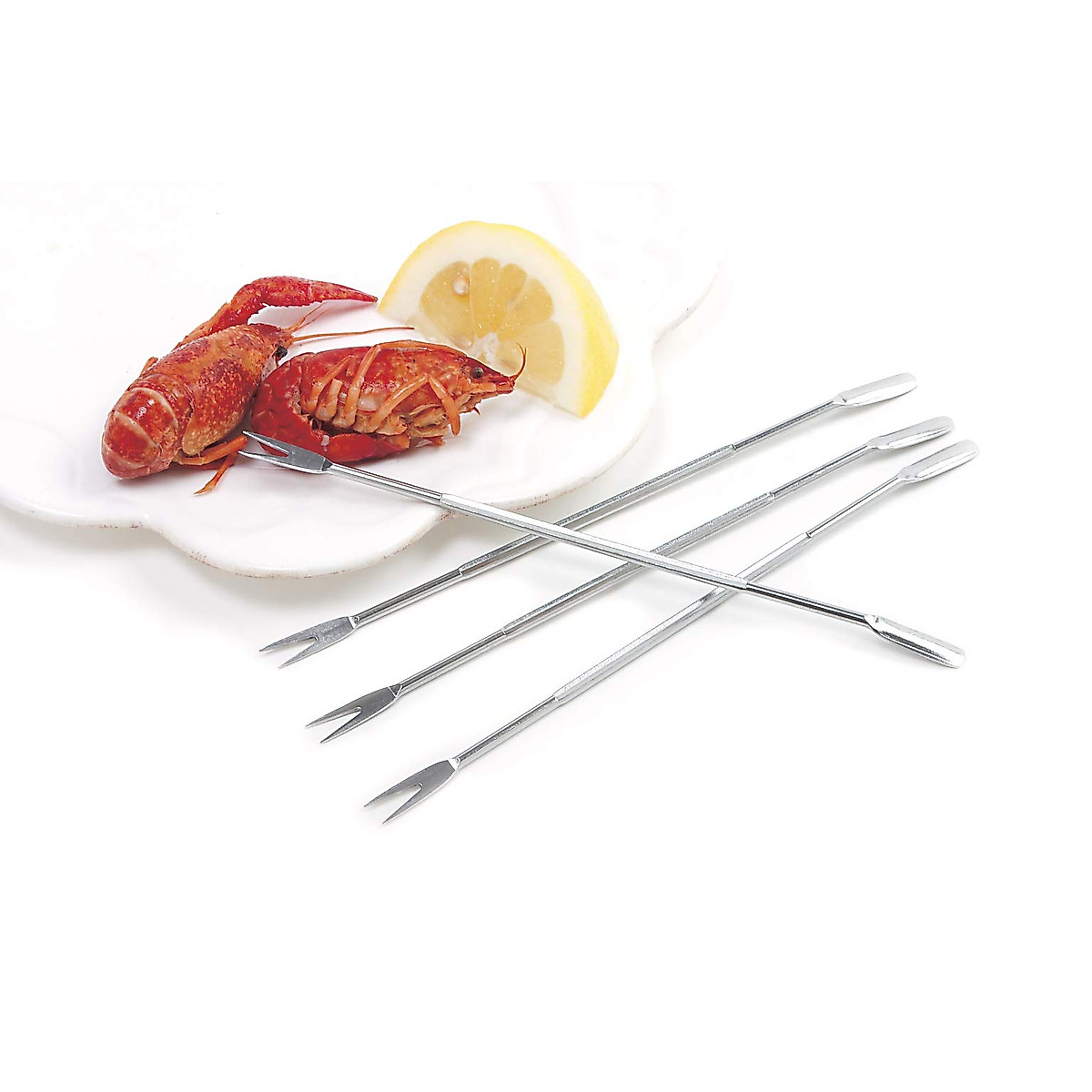 Norpro Stainless Steel Seafood Forks 6.75" | 4-Count per Pack | 1-Pack