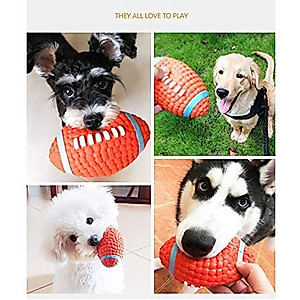 LifeCom Latex Dog Chew-Fetch Ball/Squeaky Dog Rugby/Football for Pet Toy/Floating Ball for Interactive Fetch & Play (Large)