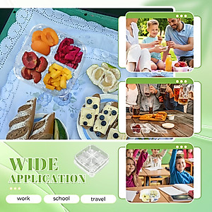 ISUSSER 40 Pack Clear Bento Snack Food Containers, 4 Compartment Meal Prep Containers with Lids for School and Work