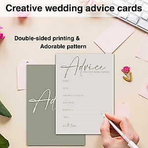 Advice for The Newlyweds Wedding Advice Cards, 5" x 7" Minimalism Bridal Shower Advice Cards, Engagement Party Games Wedding Favors for Guests - A05