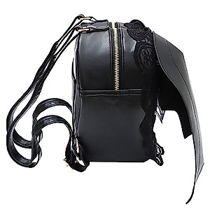 Ovida Bat Backpack Halloween Gothic Backpack Cute Heart Wings Mini Backpack Purse Casual Daypack Lace Shoulder Bag Lolita Bag