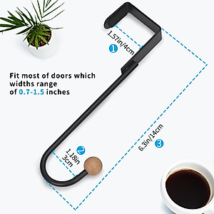 Skycase Over The Door Hooks,4 Pack Door Hangers Hooks,Heavy Duty Hook Coat Rack for Living Room, Bathroom, Bedroom, Kitchen Hanging Clothes, Towels, Hats, Coats, Bags,Black,Black