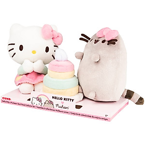 GUND Hello Kitty x Pusheen Best Friend Collector with Cake Set of 3 Plush, 4.5”