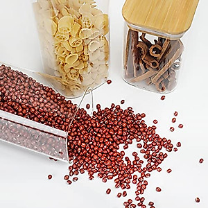 LIBWYS Square Pantry Glass Storage Jars with Bamboo Lids Set of 12, 297oz Airtight Food Containers Kitchen Storage Jars - Dishwasher Safe (12pack)