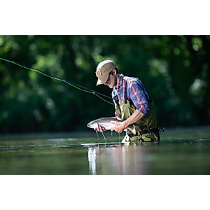 Frabill Floating Trout Net, 13" x 18", Black Finish, Fish Landing Net, Tangle-Free Micromesh Netting is Gentle on Fish, Comfortable Handle with Built-in Lanyard and Carabiner