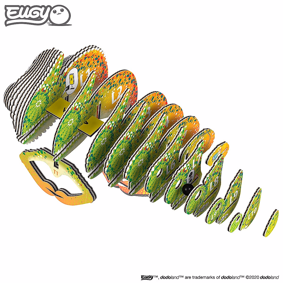 Eugy Chameleon 3D Puzzle, 31 Piece Eco-Friendly Educational Toy Puzzles for Boys, Girls & Kids Ages 6+