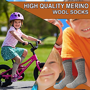 Yacht & Smith Wholesale Bulk Merino Wool Thermal Hiking Boot Socks, Mens Womans Kids (Kids/Black, 4)