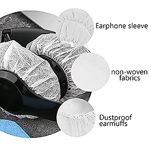 Healifty Headphone Covers 50pairs Sleeve Disposable Ear Most Stretchy Woven Nonwoven Headphones for Non- on Fit White Earpad Sweatproof Cover, Protector Earpads Covers Headphone of