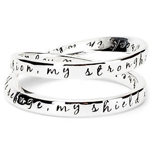Dicksons Psalms 18:2 Inspirational Women's Double Mobius Silver-Plated Fashion Ring, Size 7