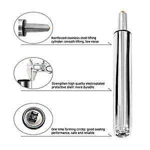 Nazalus Stroke 6.3'' Gas Lift Cylinder Replacement Pneumatic Chair Part Heavy Duty Steel Case Universal Size Height Extension for Office Stool Chair