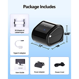 Phomemo Bluetooth Thermal Label Printer 4X6 - D520BT Wireless Shipping Label Printer Build-in Holder, Thermal Label Maker for Return Shipping Package, Compatible with Amazon, USPS, Shopify, Ebay