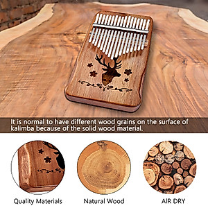 Topnaca Finger Piano Mbira with Study Instruction, Tune Hammer and EVA Piano bag, Acacia wood, Portable Kalimba for Kids Adult Beginners（Brown)