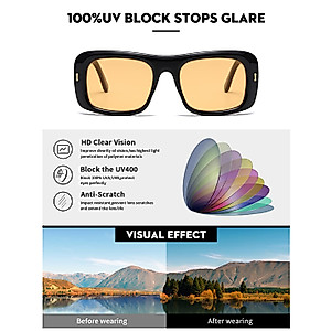 TIANYESY Y2K Sunglasses for Women Men Fashion Visor Sun Glasses Stylish Square Designer Shades (Yellow)