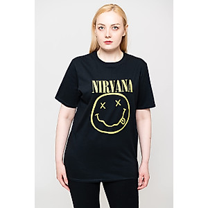 Nirvana T Shirt Flower Sniffin Band Logo Nevermind Official Mens Black Size XXXXXL