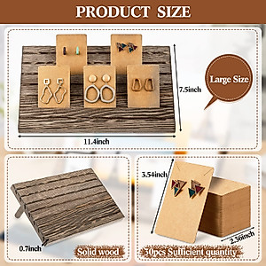 31 Pack Wooden Earring Display Stands Earring Display Holder Earring Jewelry Display with Earring Cardboard for Selling Earring Jewelry Organizer Displaying Photos Business Card (Brown, Light Brown)