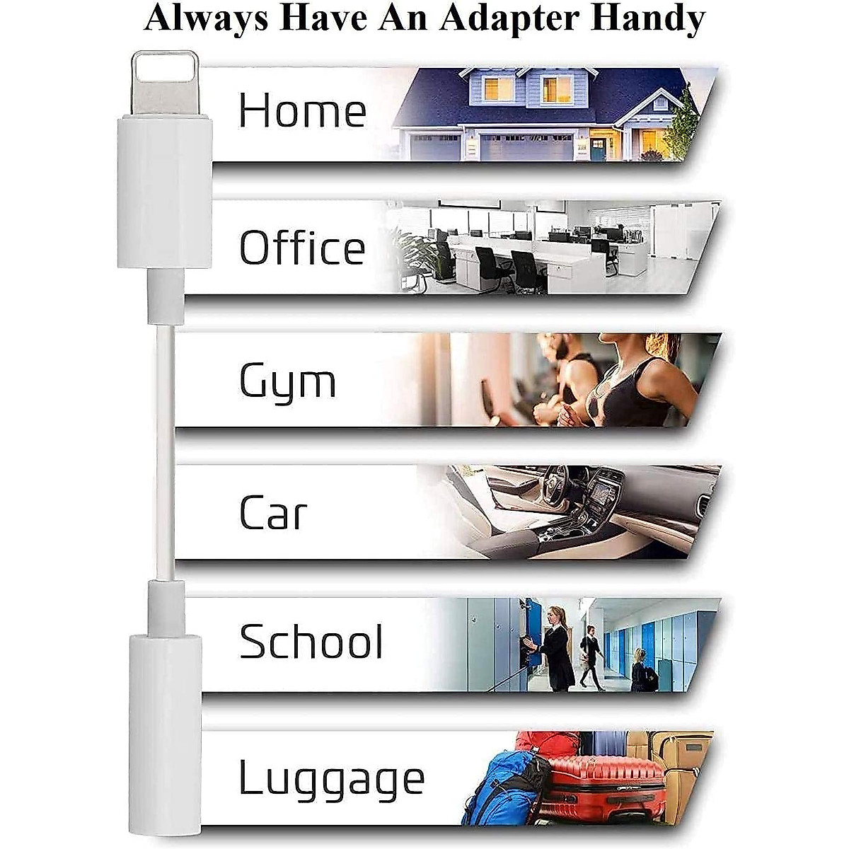 [Apple MFi Certified]3 Pack iPhone Headphone Adapter,Lightning to 3.5 mm Headphone/Earphones Dongle Jack Adapter Audio Aux Cable Converter Compatible with iPhone14 13 12 11 XS XR X 8 7 Support All iOS