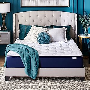 Sleep Innovations Skyler 12 Inch Cooling Gel Memory Foam Mattress with Plush Fiber Fill Pillow Top, Queen Size, Bed in a Box, Soft and Plush Support