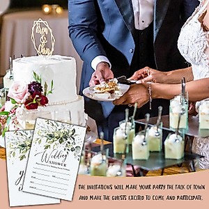 KFNER Greenery Wedding Shower Invitations, Eucalyptus Bridal Shower Invites, Minimalist Couples Shower Supplies & Engagement Party Decorations (25 Set of Invitations with Envelopes) -06