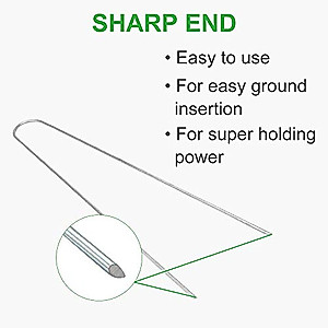 GROWNEER 50 Packs 12 Inches Heavy Duty 11 Gauge Galvanized Steel Garden Stakes U-Shaped Staples Securing Pegs for Securing Weed Fabric Landscape Fabric Netting Ground Sheets and Fleece