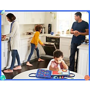 14 Pages Busy Board for Toddlers 2-4,Montessori Travel Toy for Plane/Car,Educational Sensory Toy for Toddlers 1-3,Preschool Activities Board for Developing Fine Motor Skills,Gift for Boys/Girls