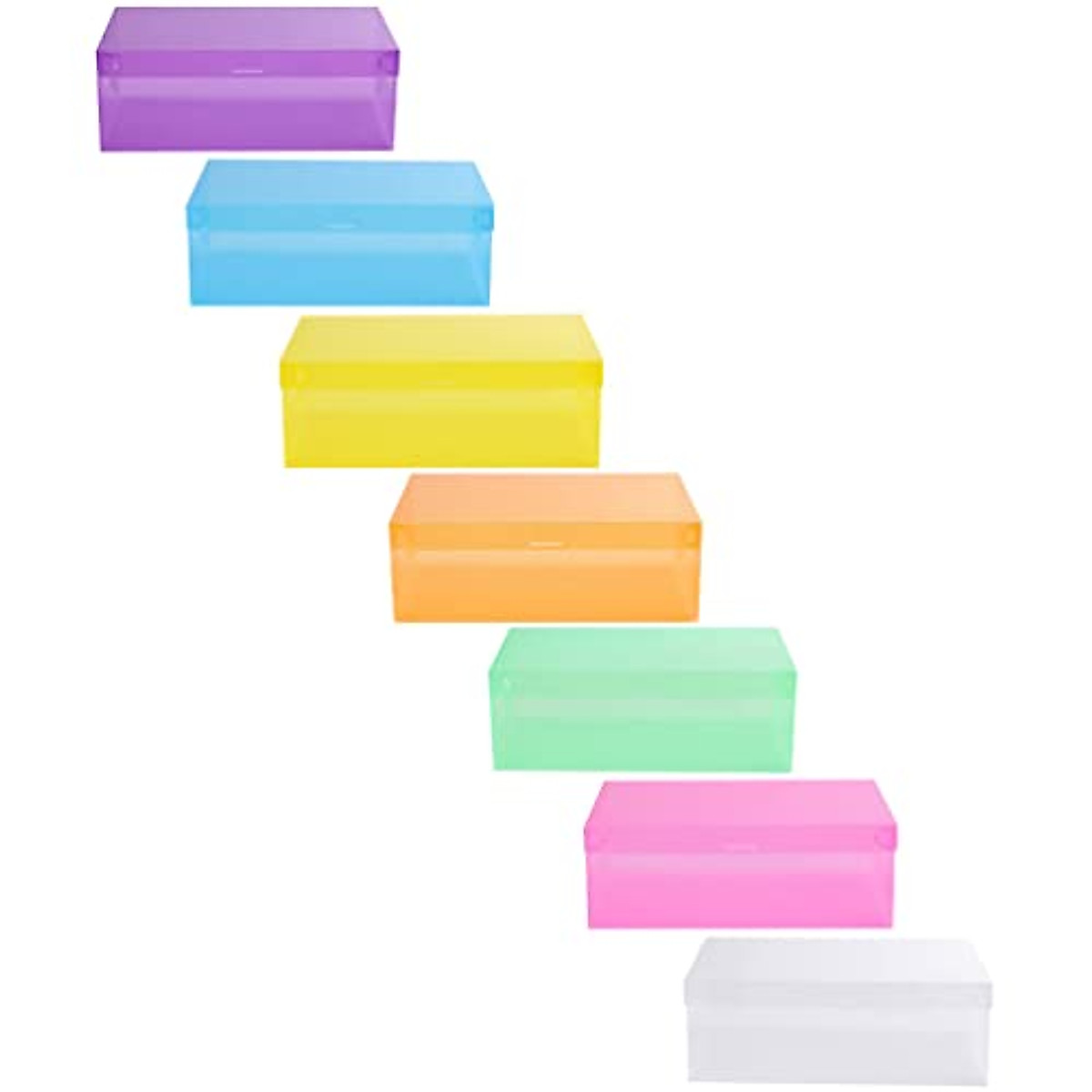OUNONA 7Pcs Stackable Shoe Storage Box Clear Plastic Shoe Organizer Foldable Sneaker Box Container with Lids Cabinet Organizer for Under bed Closet Garage Entryway 27.5 * 18 * 9.5cm