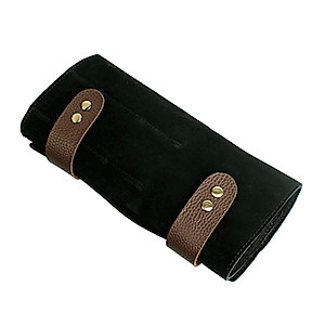 Purple Dragon Leather Roll Up Scissors Holder Pouch Cases Tool Bags for Salon Barber Hair Stylist (Black)