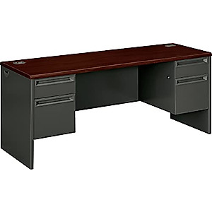 HON 38854NS 38000 Series Kneespace Credenza, 72w x 24d x 29-1/2h, Mahogany/Charcoal