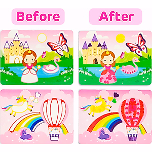 Dot Sticker Art Kit for Kids - DIY Dot it Art Activity - Sticker Book for Toddlers - Princess,Unicorn,and More - Cryptofocus Sticker Kit - Mess-Free Fun Kids Stickers - Perfect Gifts for Ages 3 to 7