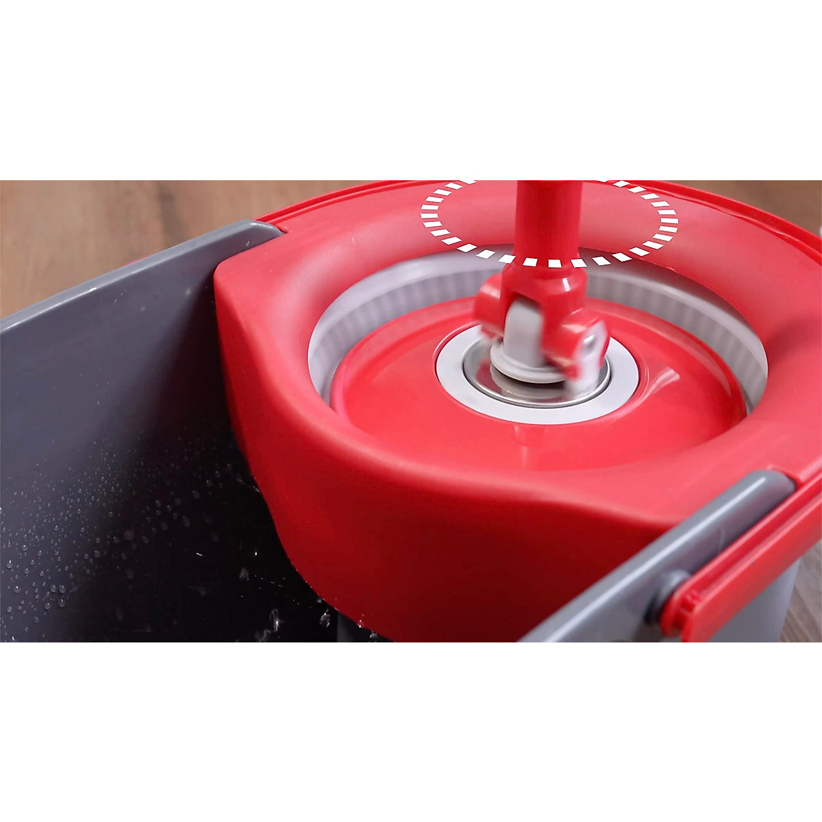 Simpli-Magic 79349 Spin Mop Kit with Three Mop Heads Included,16 x 11 x 11 inches, Red/Black