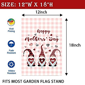 Spring Mothers Day Gnome Garden Flags for Outside 12x18 Double Sided Welcome Mom Vertical Garden Yard Flags Mother's Day Home Garden Decor Decorations