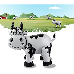 3D Cow Balloon for Western Cowboy Party Decorations,Cute Self Standing Cow Balloons for Western Cowgirl Theme Birthday Party Favor Supplies Decor