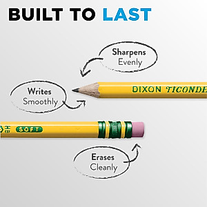 Ticonderoga Wood-Cased Pencils, Unsharpened, #2 HB Soft, Yellow, 96 Count