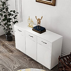 SEASD 52 Inch Large Sideboard Set 3 Door Buffet Easy to Assemble, Suitable for Living Room Home Decor and Storage