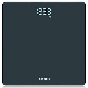 Homebuds Digital Body Weight Bathroom Scale, Focusing On High Precision Technology for Weighing Since 2001, Crystal Clear LED and Step-On, Batteries Included, 400lb/180kg,Blue