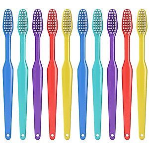 Blasting Health 100 Pack Disposable Medium Soft Bristles Bulk Toothbrushes - Individually Wrapped (Plain)