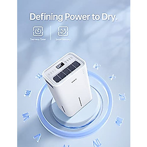 BUBLUE 4500 Sq. Ft Dehumidifier for Basements, Home and Large Room with Auto or Manual Drainage | 40db Industry Leading Noise Reducing | Integrated Air Filters, 3 Operation Modes and 24 hr Timer