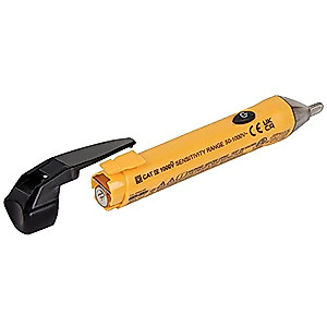 Klein Tools NCVT1P Voltage Tester, Non-Contact Voltage Detector Pen, 50V to 1000V AC, Audible and Flashing LED Alarms, Pocket Clip