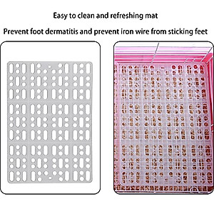 Knchy 6 Pack Rabbit Feet Pads for Cages, Thick Plastic Rabbit Cage Mat Hole Leak Water Design Feet Pad, Washable Small Animal Cage Floor Mats for Small Medium Animals Pets Rat Guinea Pig Hamster Bunny