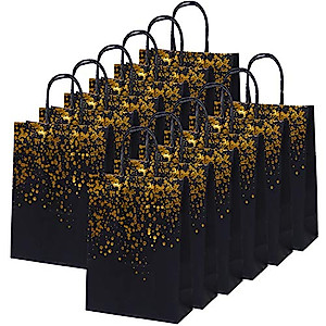 Cooraby 20 Pieces Paper Party Bags Dot Bronzing Kraft Paper Bag Hen Party Bags Bride Gift Bag with Handle for Party Favours