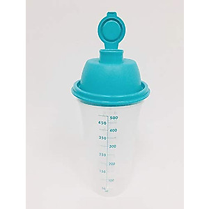 Tupperware Quick Shake Mixer Household Hand Blender Cup 500ML / 16 Ounce - Teal