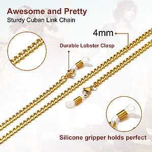 Eyeglasses Chains for Men Gold Plated Sunglasses Chain Women