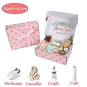 Rempry 12x9x4 Inches Large Gift Box 18 Pack, Pink Polka Dot Gift Box with Lids, Cardboard Gift Boxes for Women Presents, Birthday, Party Favor, Wedding, Christmas, Halloween