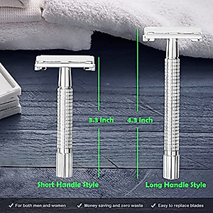 WEISHI Butterfly Open Double Edge Safety Razor Chrome Long Handle Reusable Razor